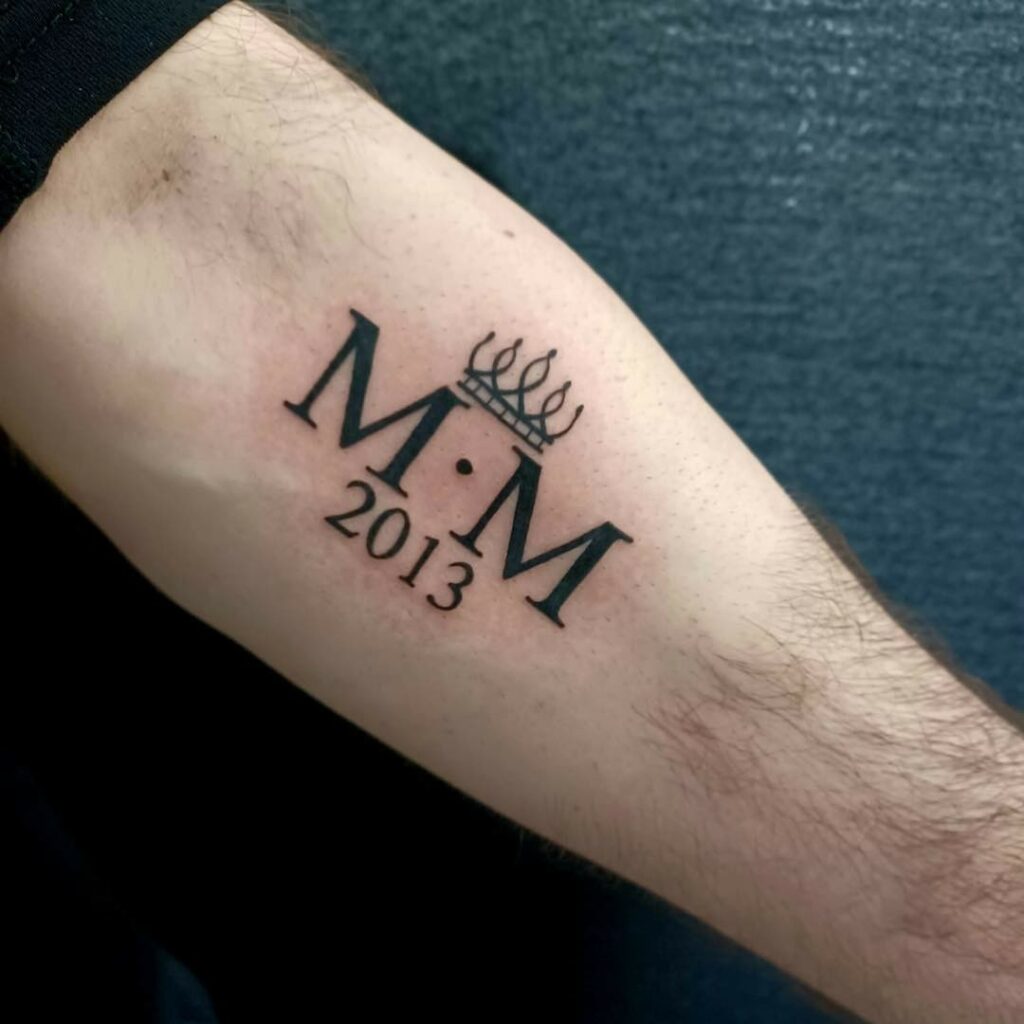 Regal Initials Lettering Tattoo - Liverpool Tattoos